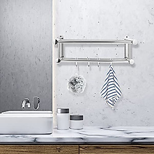 Stainless Steel Towel Rack Hanging Wall Basket Kitchen Shelf Bathroom Shelf Organizer Kitchen Storage Rack Soap Dish Holder Shelf Bathroom Shower Towel Wall Rack Bathroom Organizer