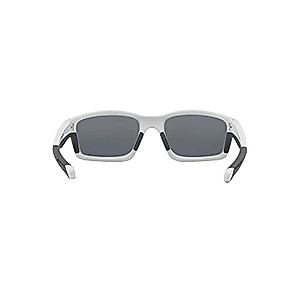 Oakley Men's OO9247 Chainlink Rectangular Sunglasses, Matte White/Grey Polarized, 57 mm