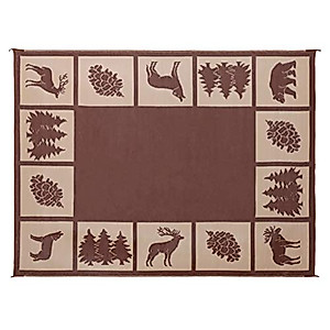 Stylish Camping 226097 6-feet by 9-feet Reversible Mat, Plastic Straw Rug, Large Floor Mat for Outdoors, RV, Patio, Backyard, Picnic, Beach, Camping - Hunter Mat (Brown/Beige)