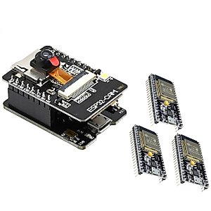 Aideepen ESP32-CAM W-BT Board+3 Pcs ESP-WROOM-32 Development Board