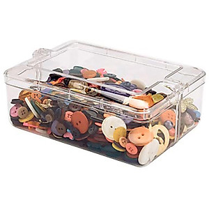 Pioneer Plastics 049C Clear Rectangular Plastic Container, 6.75" W x 4.8125" D x 2.375" H, Pack of 2