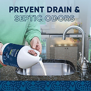 Septic Tank Treatment -1 Gallon Professional Grade Liquid | Live Bacteria & Enzyme Formula - Erase Septic Odor & Prevent Septic Backups