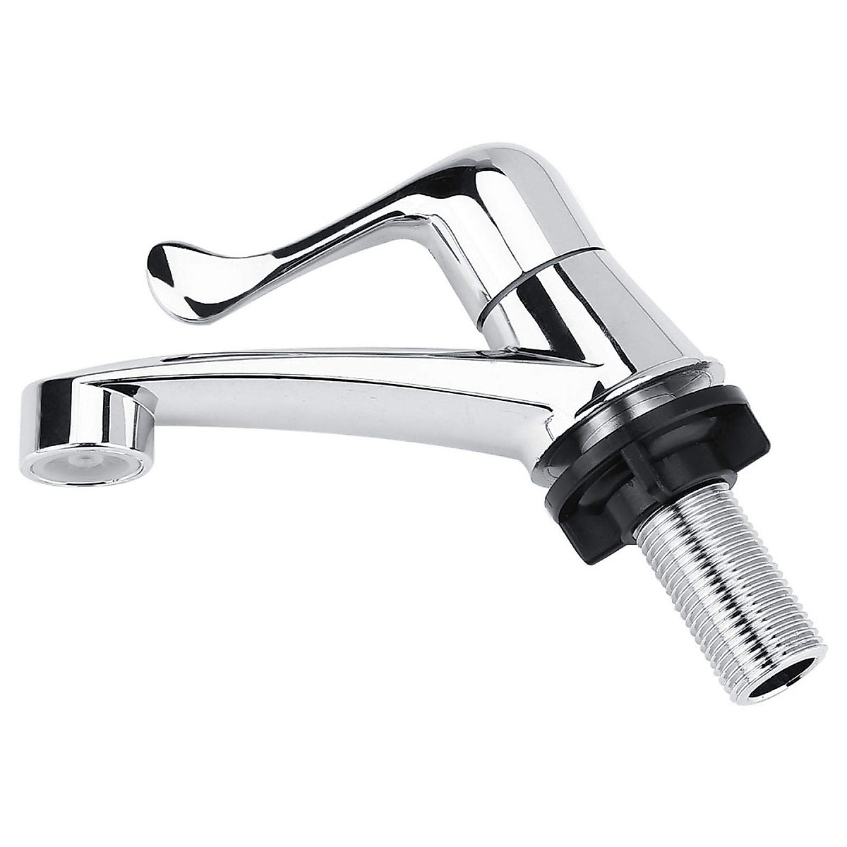 Basin Single Cold Faucet, Chrome Finished Plastic Single Cold Faucet Water Tap for Bathroom Basin Kitchen Sink - G1/2 Interface - 1/4 Turning Opening(2)