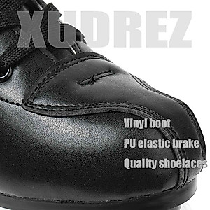 XUDREZ Classic Roller Skates High-Top Double-Row Leather Roller Skates for Women and Men (Black Black Wheel,7.5)