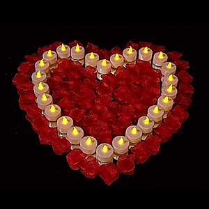 Battery Tea Lights-24 Pack LED Tea Lights Candles Realistic and Bright Flickering Holiday Gift Operated Flameless LED Tea Light for Seasonal & Festival Celebration Warm Yellow Lamp Battery Powered