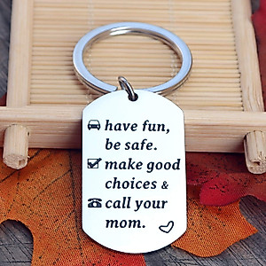 Call Your Mom Keychain for New Driver Gifts for Graduation 16 Year Old Boy Girl Son Daughter Birthday Key Chain