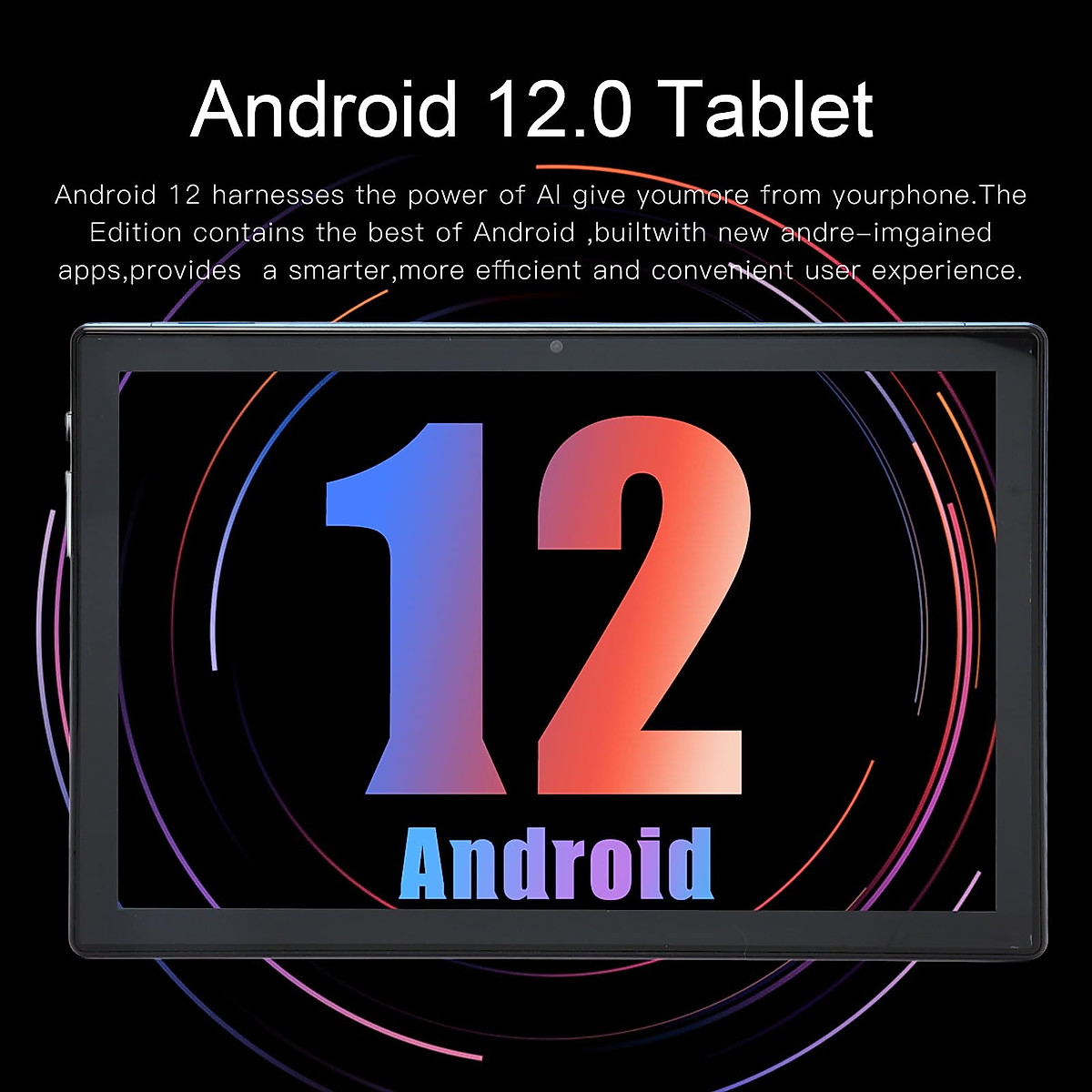 Tablet 2 in 1,10.1 inch Android 12 Tablet, 8GB RAM 256GB ROM, Front 8MP, Rear 16MP Camera, 5G WiFi Tablet with Keyboard, 7000mAh Battery, Dual Speakers (US Plug)