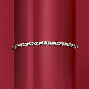 Ross-Simons 2.3mm Sterling Silver Square Byzantine Bracelet. 7 inches