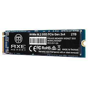 AXE MEMORY 2TB NVMe M.2 2280 PCIe Gen 3x4 Internal SSD Solid State Drive (SSD)