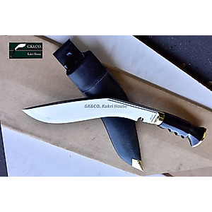 GK&CO. Kukri House Genuine Kukri Knife - 11 Inch Blade World War II Gripper Horn Handle Kukri/Khukuri - Handmade in Nepal
