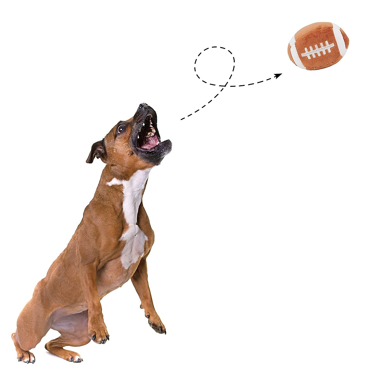 Interactive Dog Balls, 2 Pack Plush Squeaky Dog Toys Balls for Dogs, Football Rugby Dog Toy Ball Indoor Outdoor Sports Stuffed Puppy Toy for Small Medium Dog(Football+Rugby)