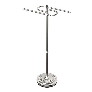 Gatco 1506 Floor Standing S Style Towel Holder, Satin Nickel