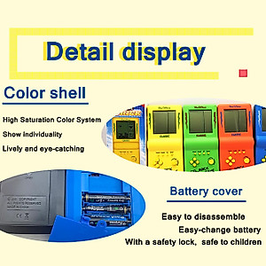 JIDAFANG-US 2 Pcs Brick Game Console Large Screen Handheld Games Electronic Games Build in 23 Classic Game for Kids Adults(Random Color)