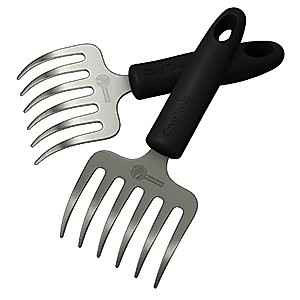 Cave Tools Metal Meat Claws for Shredding Pulled Pork, Chicken, Turkey, and Beef- Handling & Carving Food - Barbecue Grill Accessories for Smoker, or Slow Cooker (Rake Grip)
