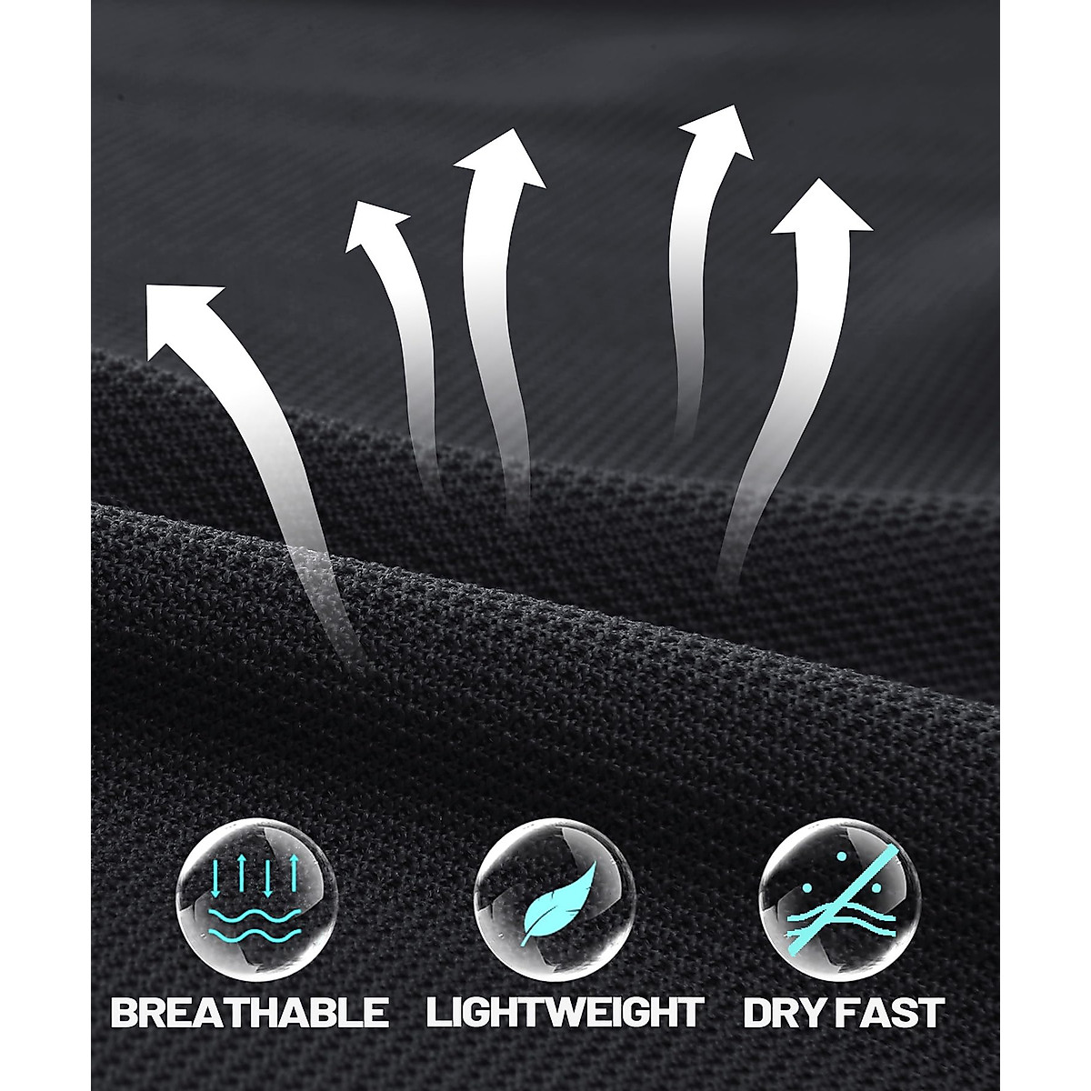 Men's Classic Fit Quick Dry Long Sleeve Polo Shirt in Black - Ideal for Hiking, Casual, & Work