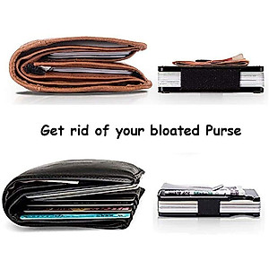 WALLET Blik Traders Carbon Fiber Metal Money Clip RFID Blocking Credit Card Holder, Slim Front Pocket for Men and Women, Minimalist