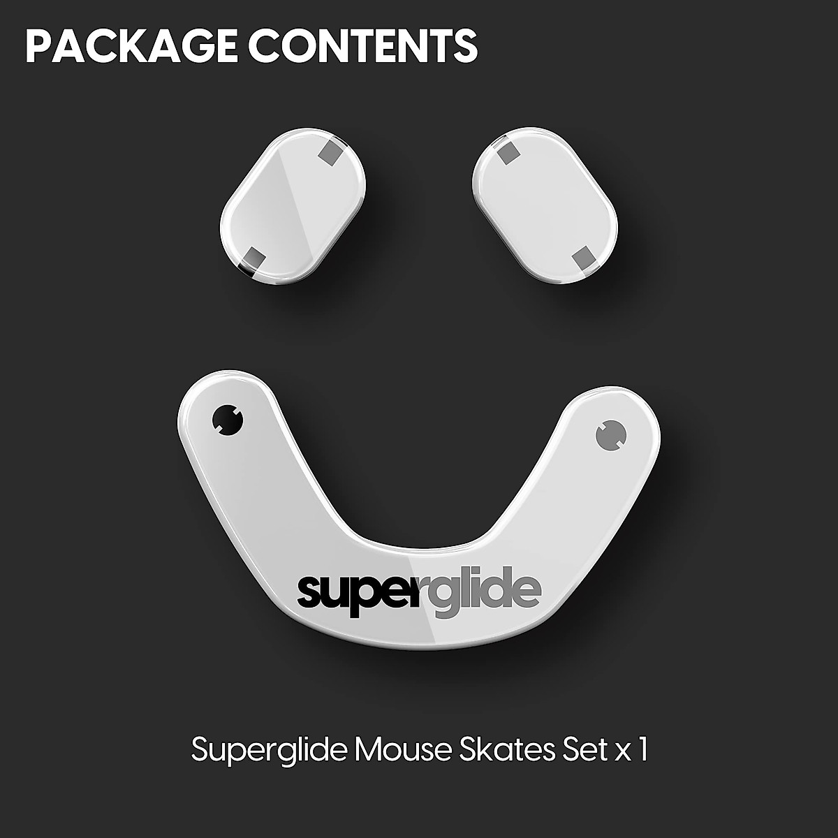 Superglide - Fastest and Smoothest Mouse Feet/Skates Made with Ultra Strong Flawless Glass Super Fast Smooth and Durable Sole for SteelSeries Prime Mini Wired/Wireless [White]
