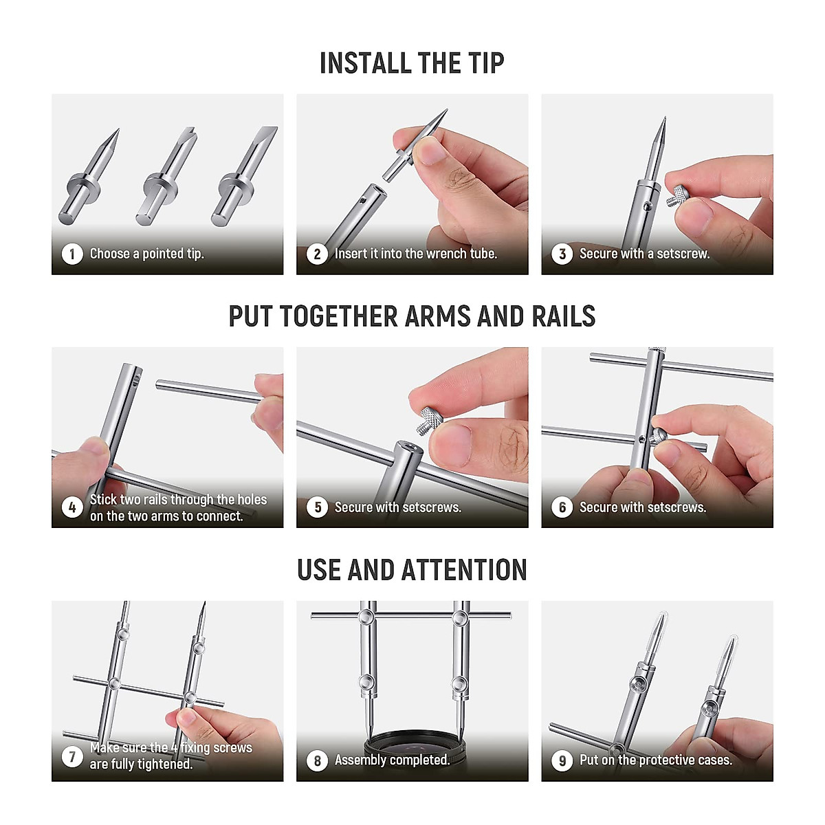 Neewer Camera Lens Openning Repairing Tool Kit Includes: 10-100mm Lens Repair Set with 3 Tips, 6 Screws and 2 Hexagon Wrench for Canon Nikon Sony Olympus DSLR Camera