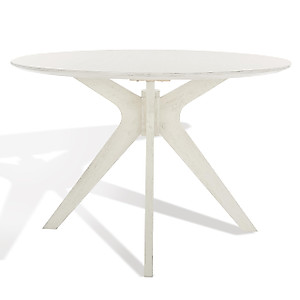 SAFAVIEH Couture Collection Carolee Farmhouse White Washed 46-inch Round Dining Table