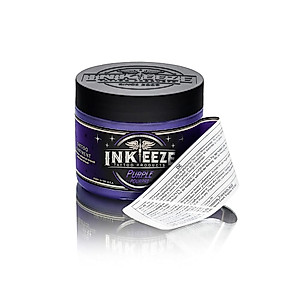 INK-EEZE Purple Tattoo Ointment for Artists and Aftercare, Essential Oils, Petroleum Free, Cruelty Free, Made in USA, Lavender, 6oz
