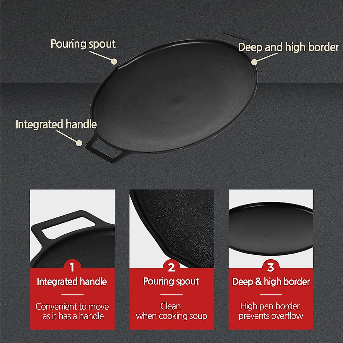 sisem korean IH griddle grill pan bbq with bag, nonstick coating, All stove(Gas, Electric & Induction),griddle(16in)