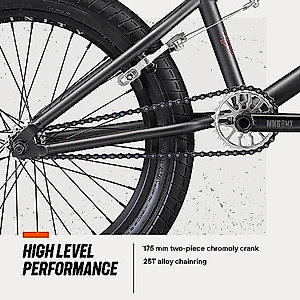 Mongoose Legion L100 Freestyle Mens and Womens BMX Bike, Advanced Riders, Adult Steel Frame, 20-Inch Wheels, Grey/Black