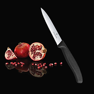 Victorinox VIC-6.7733 Swiss Classic Paring 4" Serrated Spear Point Blade 5/8" Width at Handle Black