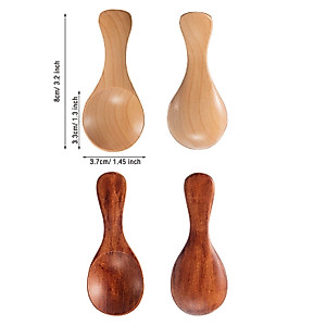 20 Pieces Small Wooden Spoons Mini Condiments Sugar Seasoning Salt Honey Teaspoon Coffee Tea Mustard Ice Cream Wood Spoons