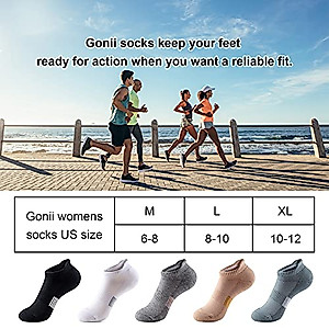 Gonii Ankle Socks Womens Running Athletic No Show Socks Cushioned 5-Pairs