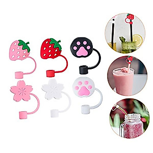 Yardwe 6pcs Straw cap straw cover cap straw topper cute straw covers straw covers for reusable straws Straw Plugs 6-8 mm straw tip cover glass straws universal Pipette tip girl