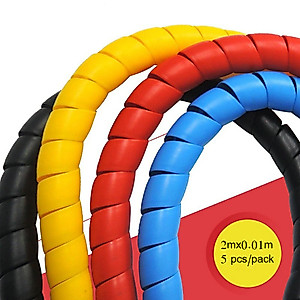 Dog and Cat Cord Protector 32.8ft Wire Protector Sleeve Covers for Cord Protects Your Pets from Chewing Through Insulated Cables 5 PCS/Pack 32.8ft in Total 10mm Width by FUNZON