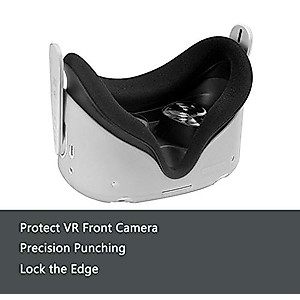 APOSU Silicone VR Shell Cover for Oculus Quest 2 VR Headset Front Cover Skin Protection Anti-scrach Shock-Resistant Accessories for Q2 (White)