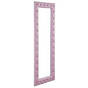 Full Length Mirror with Stand – Burst-Proof, Crystal Tufted Design for Bedroom, Girls Room, and More – Large, Wall Mounted, Floor Length Mirror with Shatterproof Glass and Versatile Mounting - Pink
