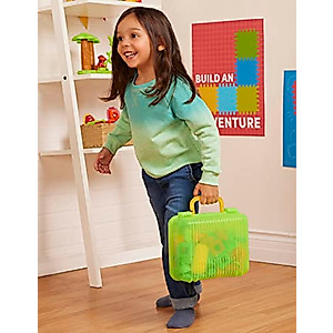 Battat- Bristle Blocks- STEM Interlocking Building Blocks- 85 pc Playset- Reusable Carry Case- Developmental Toys for Toddlers & Kids- Safari Adventure Carrying Case- 2 Years +