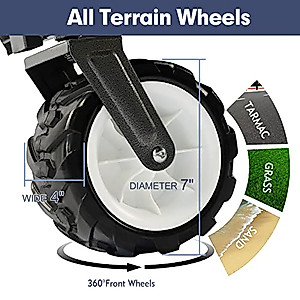 Push Pull Beach Wagon with Big Wheels, All Terrain Heavy Duty Grocery Cart Utility Collapsible Wagon for Outdoor Garden Picnic Beach Sports Camping, Purple