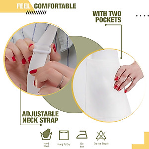 Personalized Kitchen Apron Initial Name Flowers Design - Customized Woman Man White Aprons Gift for Chef Cooking BBQ Grill Baking White Aprons - Gifts for Women Men - Unisex Cotton, Add Your Text -C02