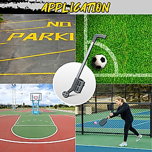 Zonon 1 Piece Industrial Wheeled Marking Wand for Line Paint Stripe Ground Marking Spray Paint Wand for Survey Painting Spray Stick Line Marking Applicator, Side Push, Grey