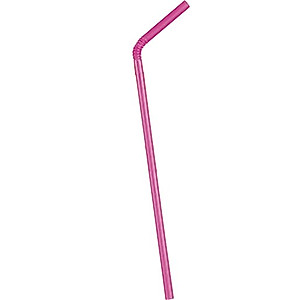 Disposable Hot Pink Plastic Flex Straws - 11.5", 50 Count - Perfect for Parties & Everyday Use