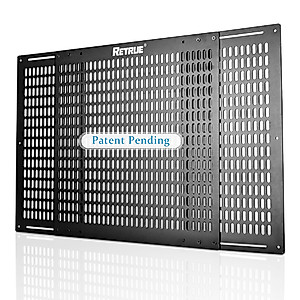 RETRUE RV Screen Door Protector Adjusts from 22" to 31.5" Aluminum Alloy Camper Screen Door Protector Guard for Dogs Kids Safe, Black