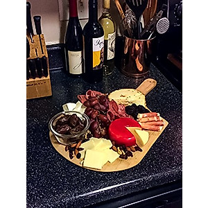 Camco Bamboo Pizza Peel, Charcuterie with Handle - Pizza & Bread Serving or Baking Board | Cutting Board & Serving Tray for Fruit, Vegetables and Cheese - (53000)