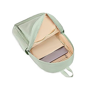 School Backpack for Teen Girls Bookbags Elementary High School Corduroy Laptop Bags Women Travel Daypacks (Solid Green)