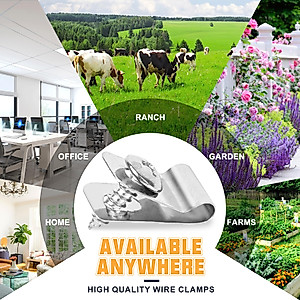 120 Pcs Fence Wire Clamps Stainless Steel Fencing Mounting Clips with120 Pcs Stainless Steel Screws for 12-16 Gauge Welded Wire to Wood, Metal or Vinyl Fence(x120 Kit)