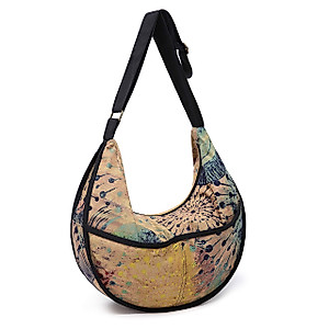 OPQRSTU Womens Hippie Large Sling Shoulder Boho Handbag canvas Crossbody Bags (Purple)