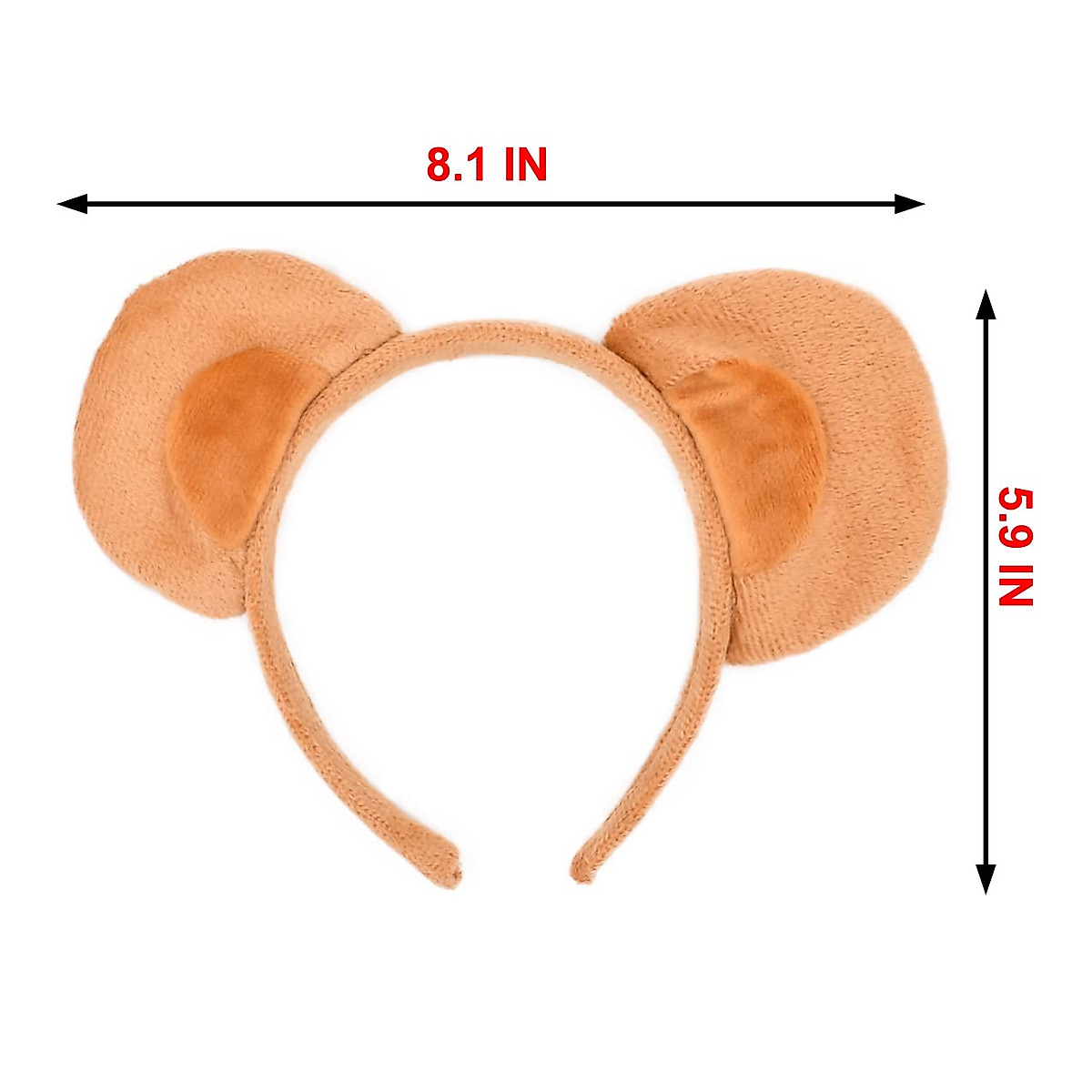 HODRME Plush Bear Ears Headband-Halloween Christmas Festival Theme Party Animal Cosplay Costume Headbands