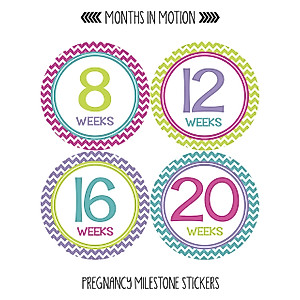 Weekly Pregnancy Growth Stickers Week Pregnant Expecting Photo Prop (Set of 12)