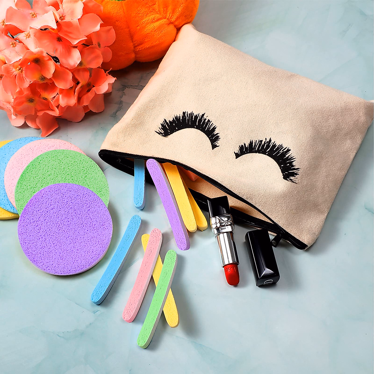 Patelai 300 Pieces Face Cleansing Sponge Wash Round Face Sponge Makeup Removal Sponge Pad Compressed Soft Facial Sponge Exfoliating Sponges, Pink, Purple, Blue, Yellow, Green for Women