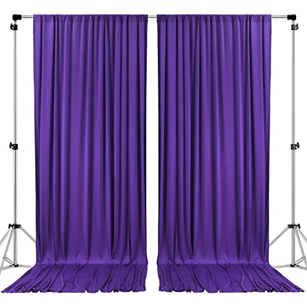 AK TRADING CO. 10 feet x 10 feet Purple Polyester Backdrop Drapes Curtains Panels with Rod Pockets - Wedding Ceremony Party Home Window Decorations (DRAPE-5x10-PURPLE)