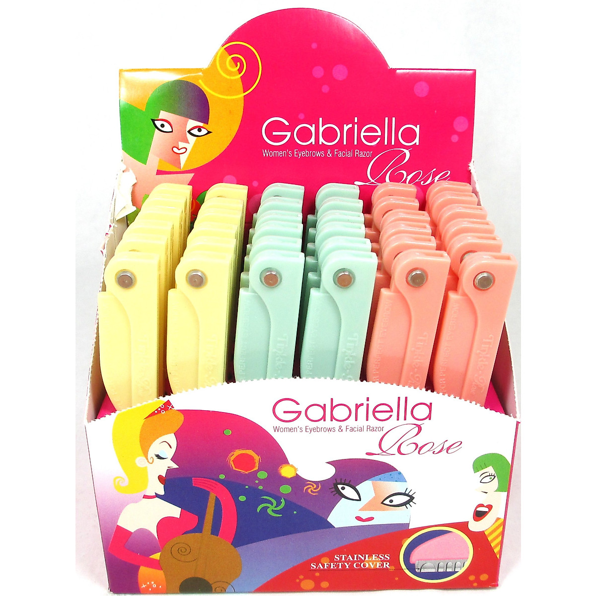 36 Pack Gabriella Womens Folding Eyebrows & Facial Razor