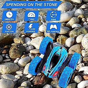 Lumiparty 2-Pack RC Stunt Car - High-Speed Rock Crawler Vehicle - 360 Rotating - 4WD Off-Road - Double-Sided Tumbling - Remote Control Car for Kids - 2.4GHz - 4 Rechargeable Batteries Included