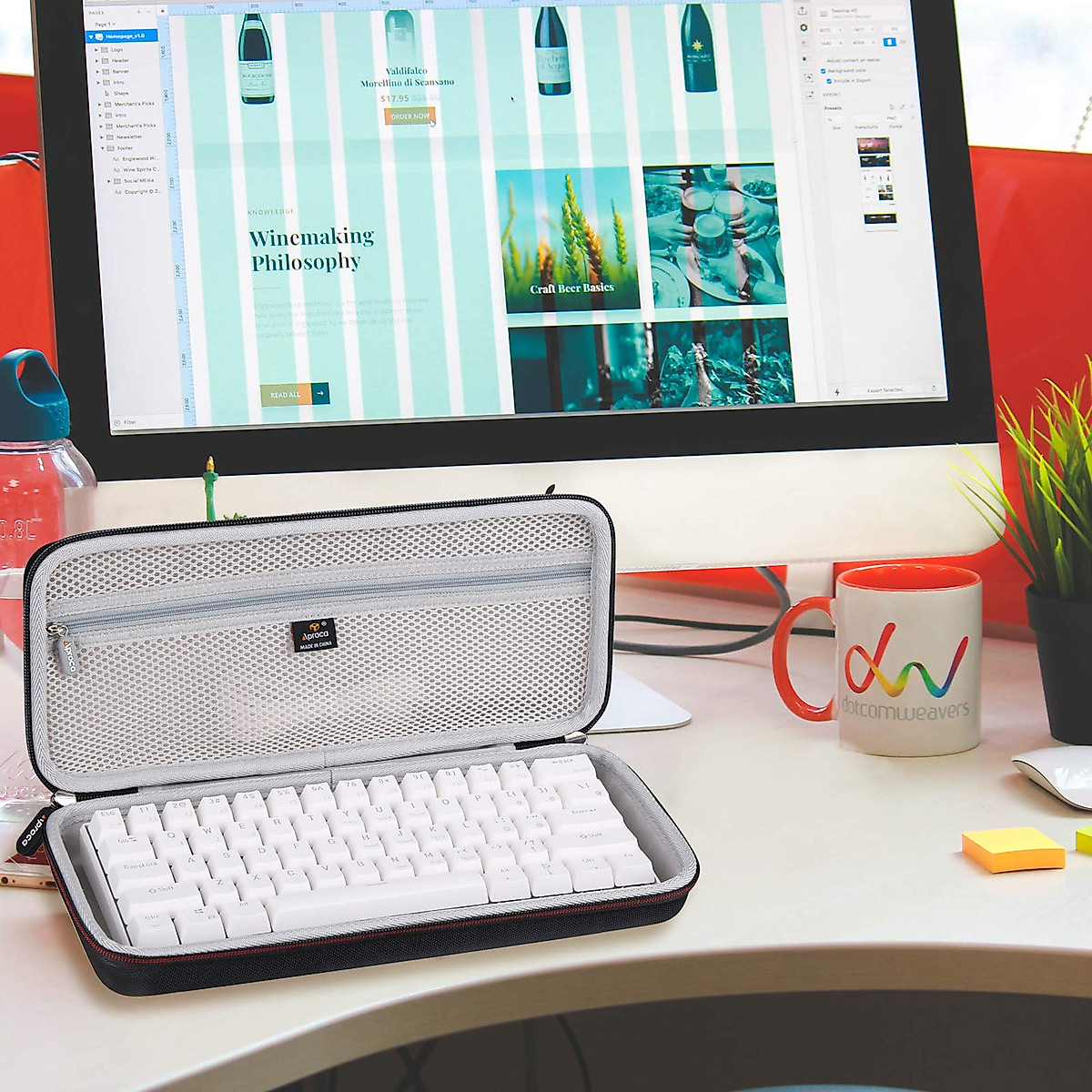 Aproca Hard Storage Protective Travel Case, for RK Royal KLUDGE RK61 / Razer Huntsman Mini/Keychron K7 Ultra-Slim Wired 60% Mechanical Gaming Keyboard